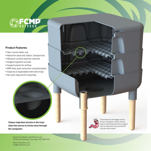 The Essential Living Composter (4-Tray) Worm Vermicomposter | Forest ...