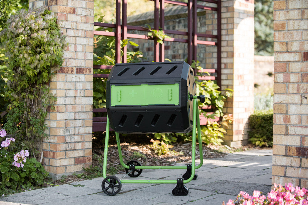 FCMP Outdoor HOTFROG Mobile Dual Chamber Tumbling Composter with Wheel ...